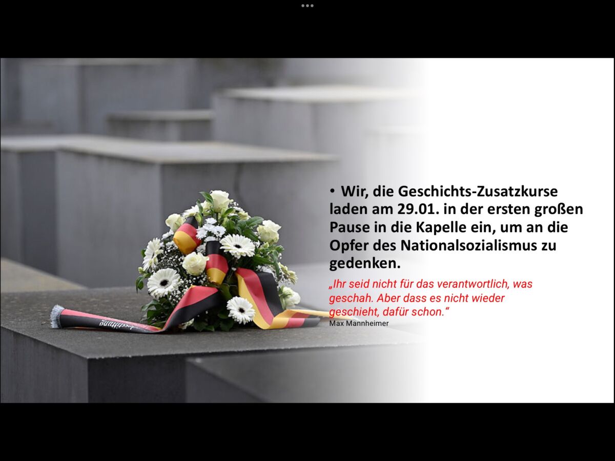 Tag des Gedenkens an die Opfer des Nationalsozialismus – AJG